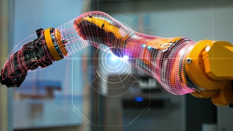 Robotic Arm Performing Industrial Automation Tasks with Augmented ...