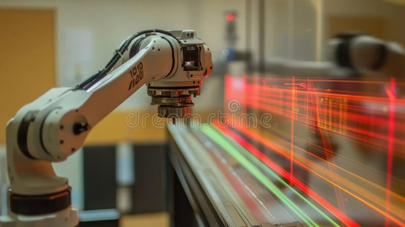 Robotic Arm Performing Industrial Task with Light Trails Stock Image ... Robotic Arm Performing Industrial Task with Light Trails Stock Image ...