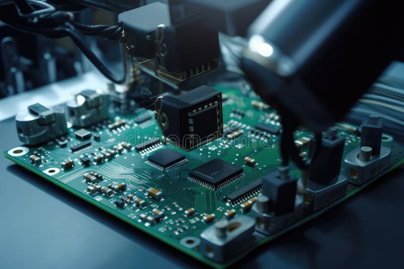 Robotic Arm Performing Precise Assembly of Delicate Circuit Board Stock ... Robotic Arm Performing Precise Assembly of Delicate Circuit Board Stock ...