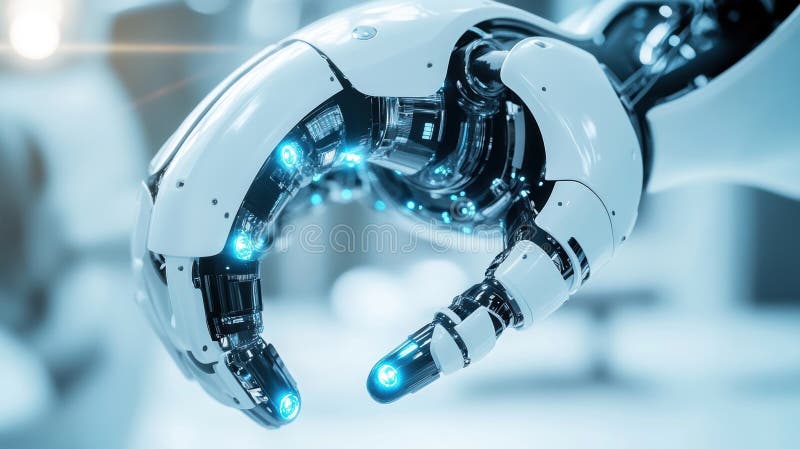 Robotic Arm Performing Precision Movement in Futuristic Setting Stock ...