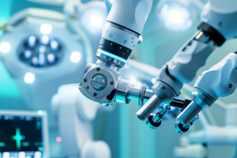 A Robotic Arm Performing Surgery in an Operating Room, Improving ...