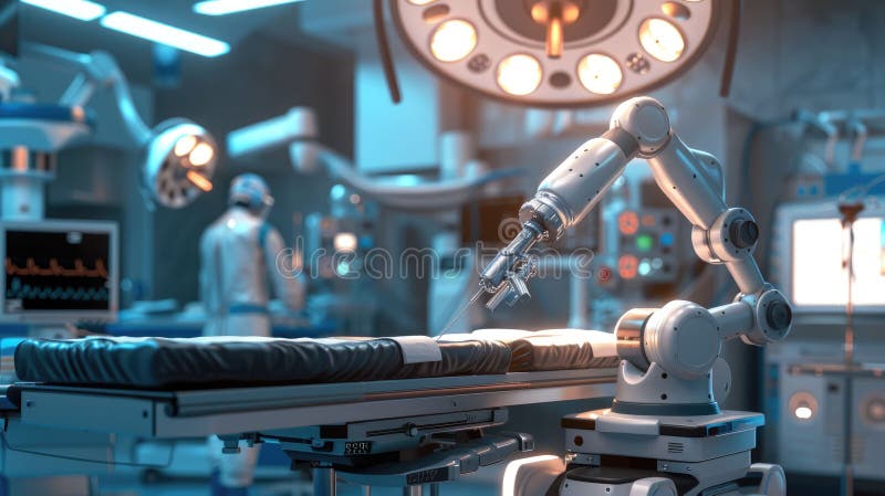 Robotic Arm Performing Surgery in Operating Room Stock Photo - Image of ...