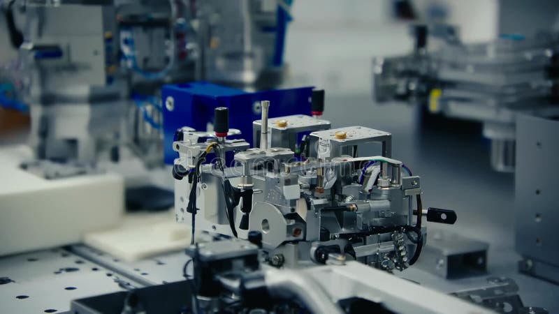 Robotic Arm Picking and Placing Components on Assembly Line Stock Footage - Video of tech ...
