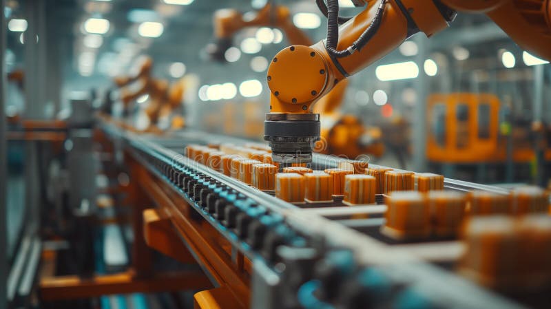 Robotic Arm, Picking and Placing Objects, Industrial Stock Photo ...