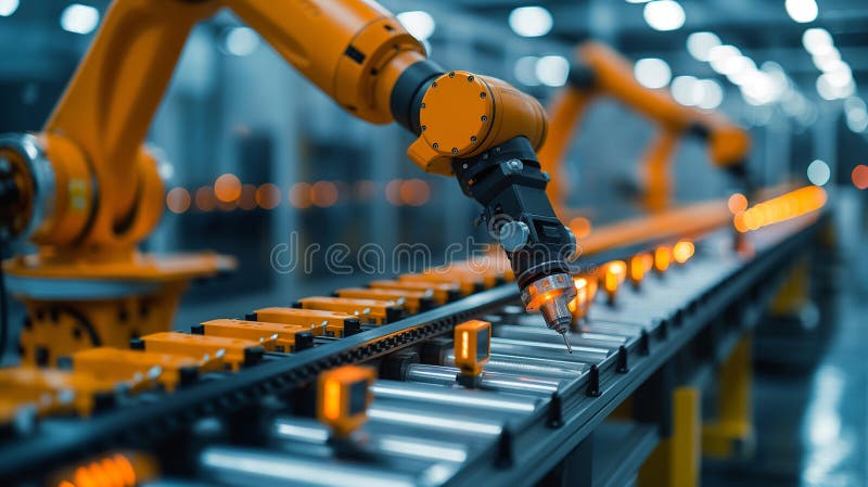 Robotic Arm, Picking and Placing Objects, Industrial Stock Image ...