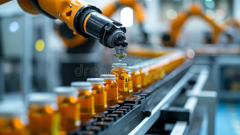 Robotic Arm, Picking and Placing Objects, Industrial Stock Image ...