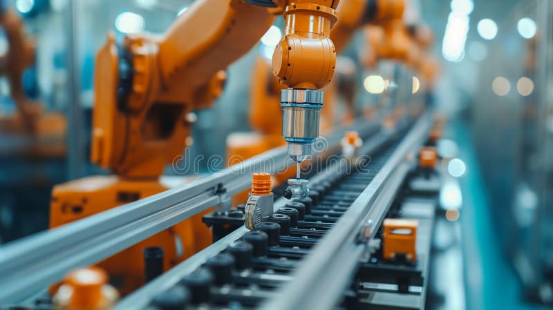 Robotic Arm, Picking and Placing Objects, Industrial Stock Photo ...