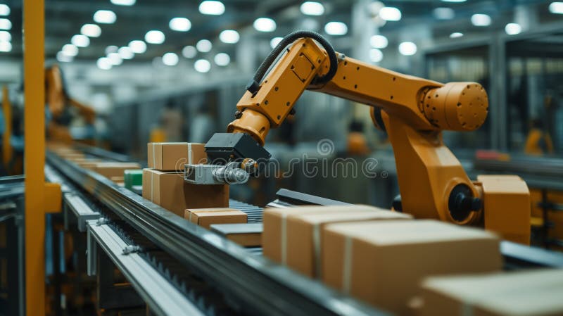 Robotic Arm, Picking and Placing Objects, Industrial Stock Image ...