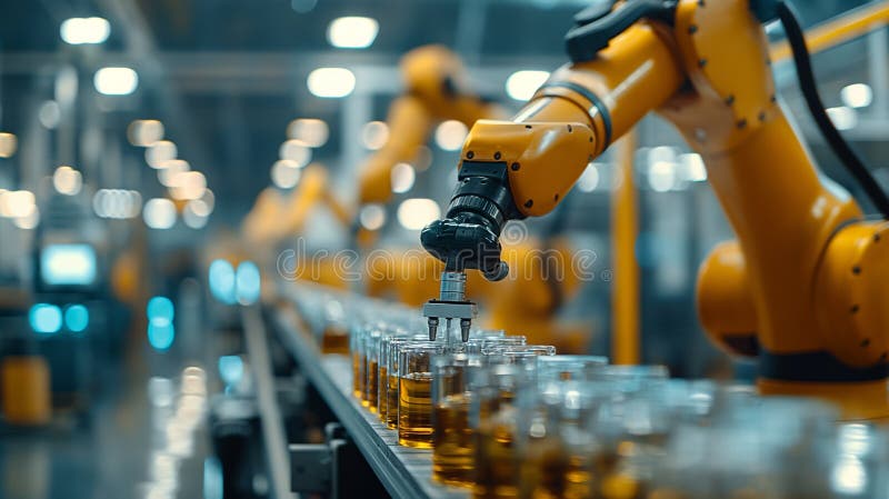 Robotic Arm, Picking and Placing Objects, Industrial Stock Image ...