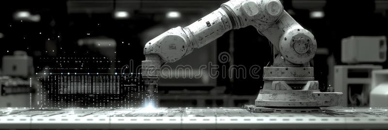 Robotic Arm with Pixelated Effect for Digital Concepts Stock ...