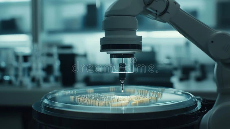 Robotic Arm Precisely Assembling Microchips in Laboratory Stock ...
