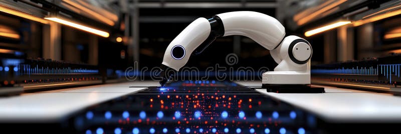 Robotic Arm with Precision Laser in High-tech Setting Stock ...