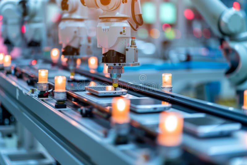 Robotic Arm in Precision Manufacturing on Automated Production Line ...