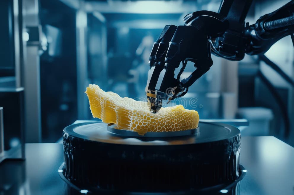 Robotic Arm Printing Complex Structure in Futuristic Factory Setting ...