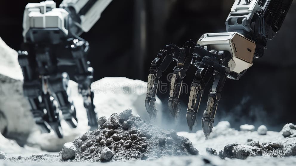 Robotic Arm Processing Lunar Regolith for Construction Applications ...