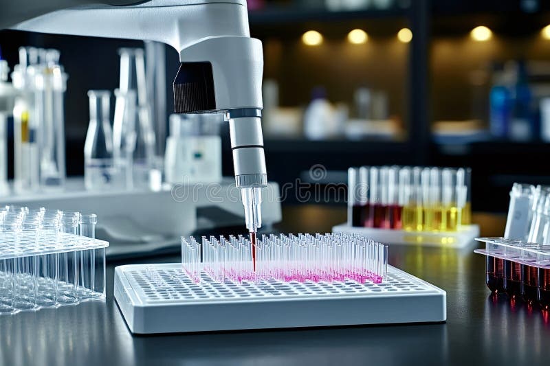 Robotic Arm Processing Samples in Modern Laboratory Performing ...