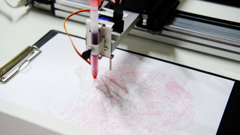 Robotic Arm Drawing Complex Pattern in Slow Motion. Minsk, Belarus ...