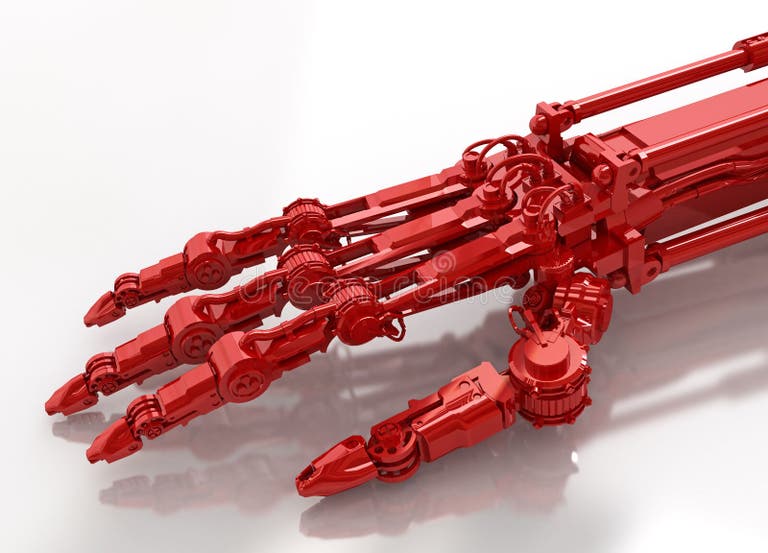 Robotic Arm, Reflection Red Stock Illustration - Illustration of design ...