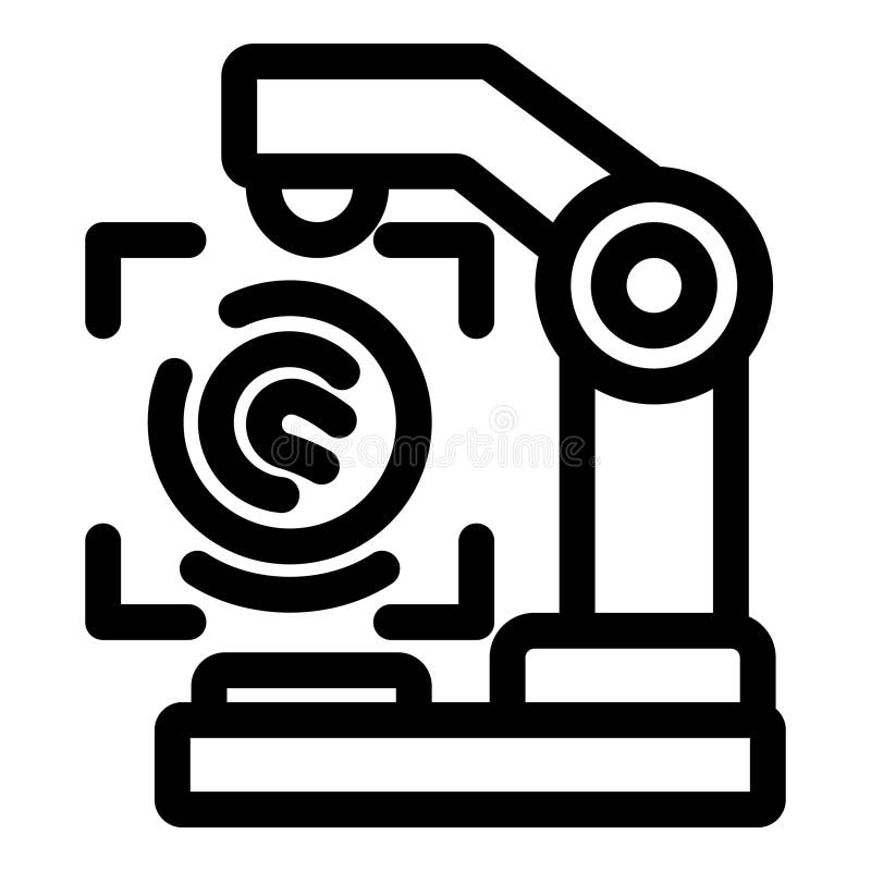 Robotic Arm Scanning Fingerprint for Identification Icon Stock ...