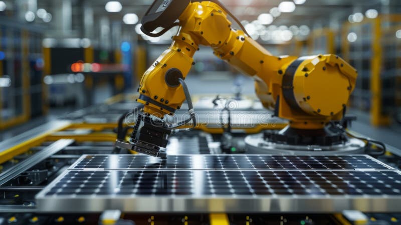 Robotic Arm Installing Solar Panel Stock Image - Image of progress ...