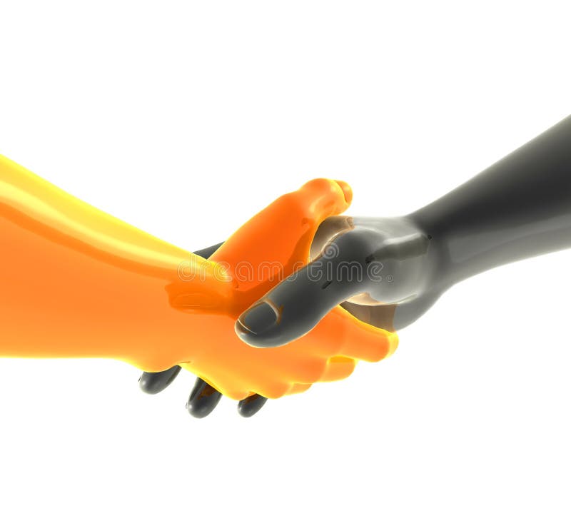 Robotic arm shakehand stock illustration. Illustration of agree - 8354235