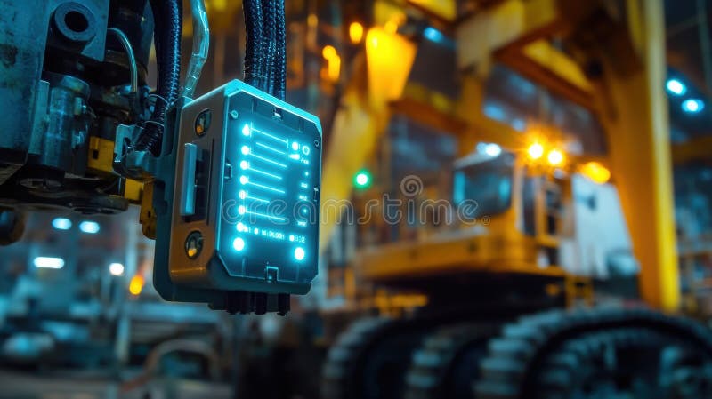 Robotic Arm Showing Data on Display in Industrial Environment Stock ...