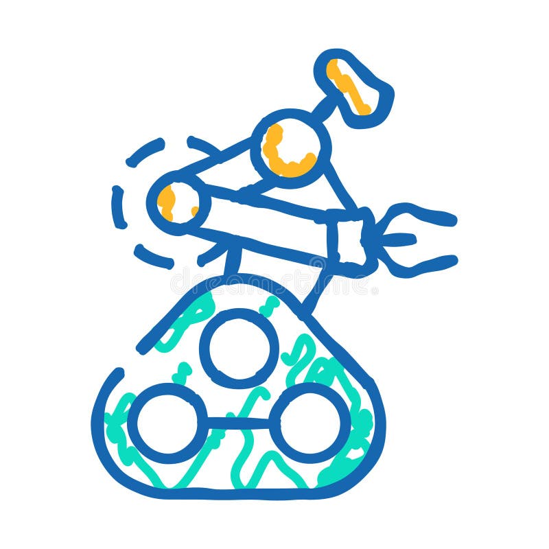 Robotic Arm Sign Icon Doodle Illustration Stock Illustration ...