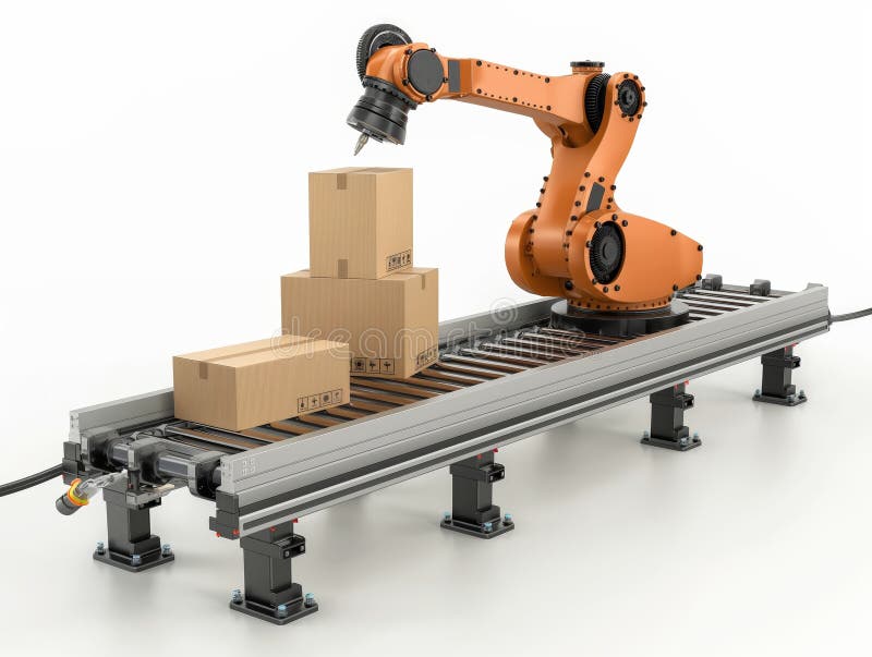 Robotic Arm Sorting Boxes on Conveyor Belt Stock Photo - Image of ... Robotic Arm Sorting Boxes on Conveyor Belt Stock Photo - Image of ...