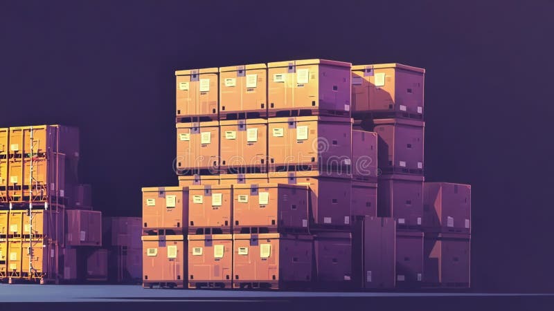 Robotic Arm Stacking Boxes on Pallets in Modern Automated Warehouse ...