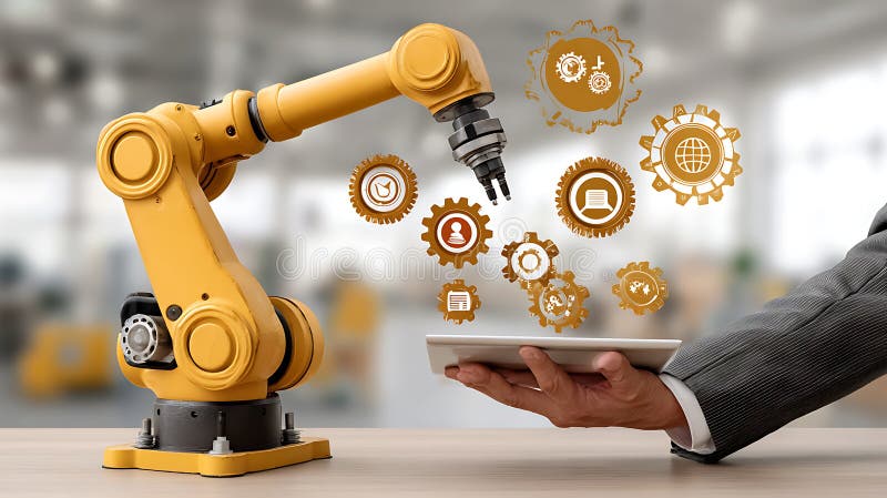 Robotic Arm and Tablet Automation and Digital Technology in Modern ...