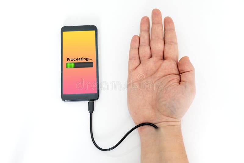 Robotic Arm Transfering Data Form a Cellphone Concept Stock Photo ...
