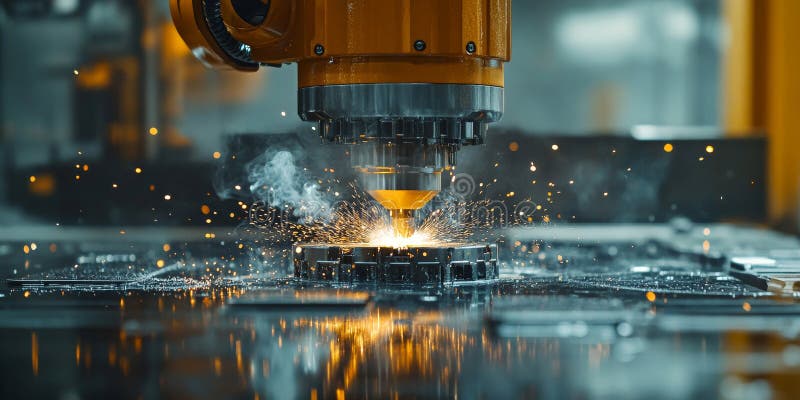 Robotic Arm Using Laser for Metal Processing in Factory Stock ...