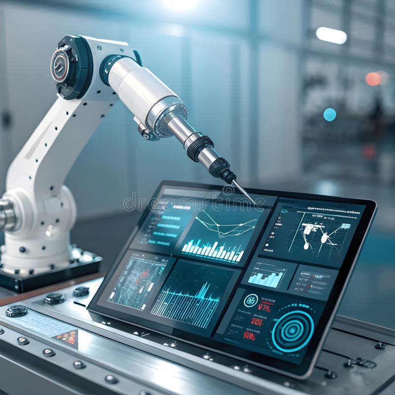 Robotic Arm Using Transparent Touchscreen with Digital Data Graphs ...