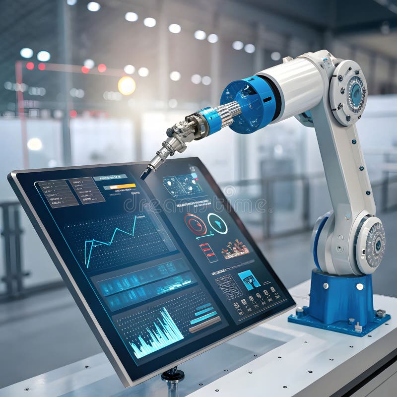 Robotic Arm Using Transparent Touchscreen with Digital Data Graphs ...