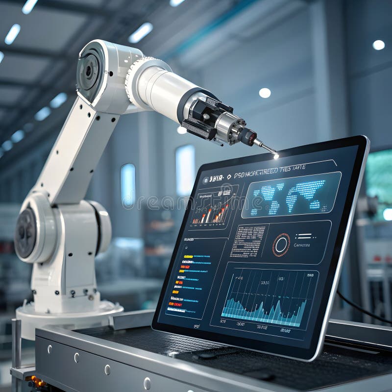 Robotic Arm Using Transparent Touchscreen with Digital Data Graphs ...