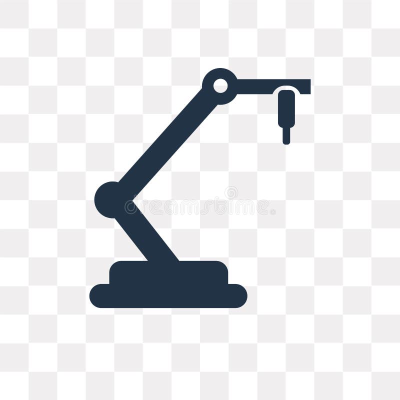 Robotic Arm Vector Icon Isolated on Transparent Background, Line Stock ...
