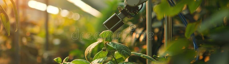 Robotic Arm with Video Camera Taking Care of Plants Stock Photo - Image ...