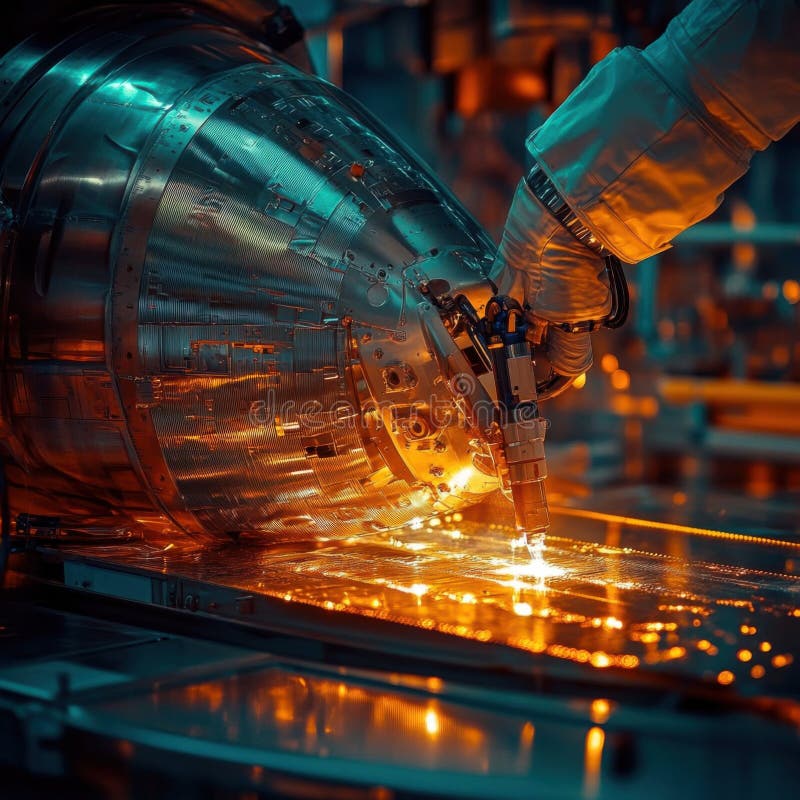 Robotic Arm Welding Metal Components in Industrial Manufacturing Stock ...