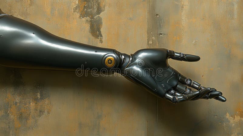 A Robotic Arm with a Yellow Glove on it S Hand, AI Stock Image - Image ...