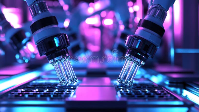 Robotic Arms Advancing High Tech Manufacturing Processes Stock Image ...