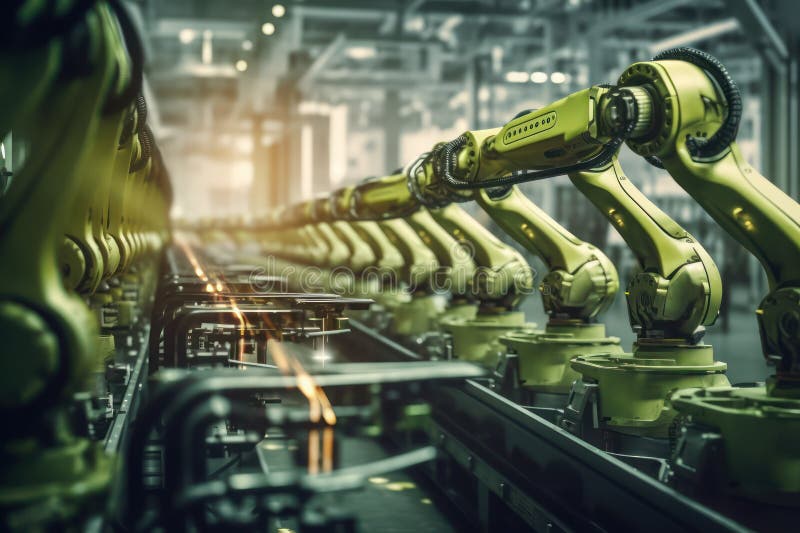 Robotic Arms Along with Assembly with Ai Generated Stock Illustration ... Robotic Arms Along with Assembly with Ai Generated Stock Illustration ...