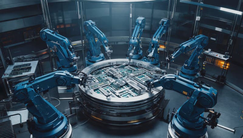 Robotic Arms Working Complex Circuit Board Stock Photos - Free ...