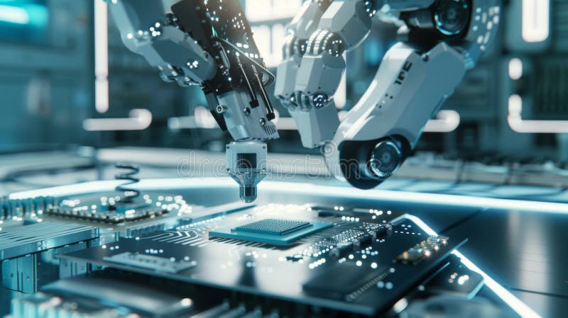 The Robotic Arm Assembling.AI Generated Image Stock Photo - Image of intelligence, automation ...