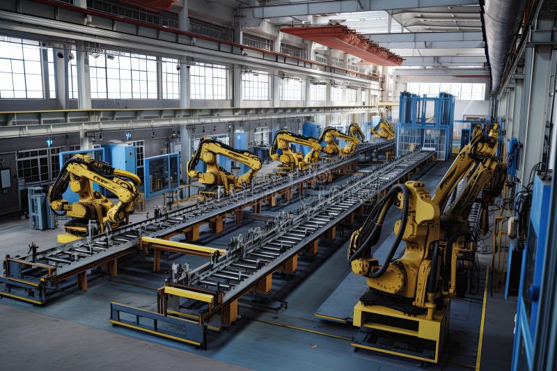 Robotic Arms on the Assembly Line. Automated Conveyor on Factory ... Robotic Arms on the Assembly Line. Automated Conveyor on Factory ...