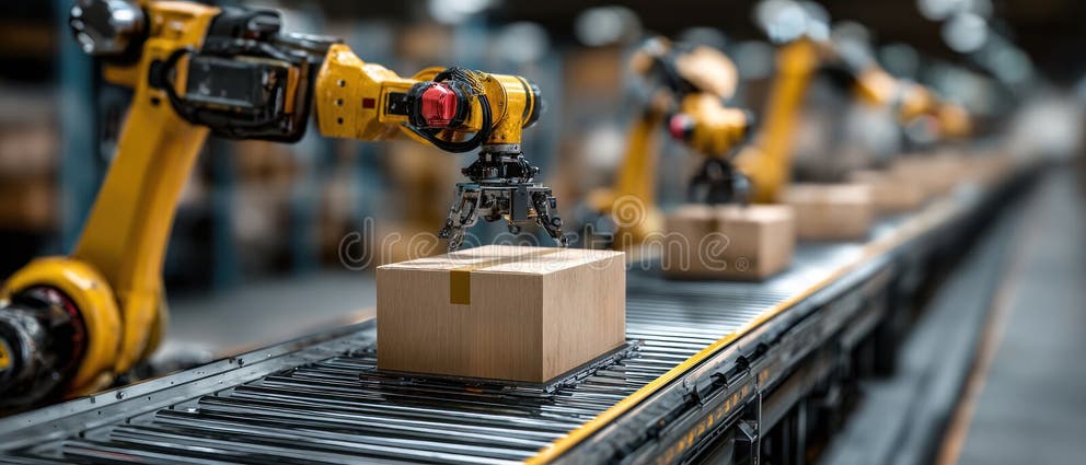 Robotic Arms Automate Package Handling Warehouse Boosting Logistic ...