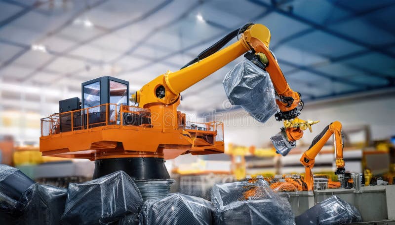 Robotic Automation in Heavy Industry Enables Stock Photo - Image of ...