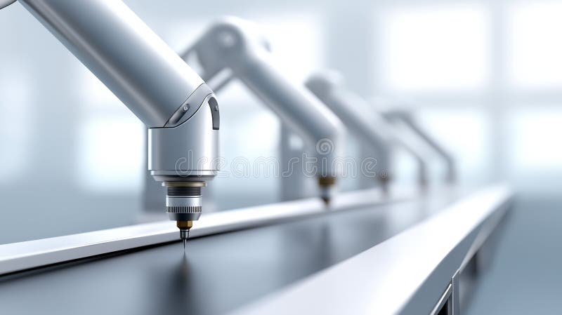 Robotic Arms Executing Synchronized Manufacturing Tasks, Highlighting ...