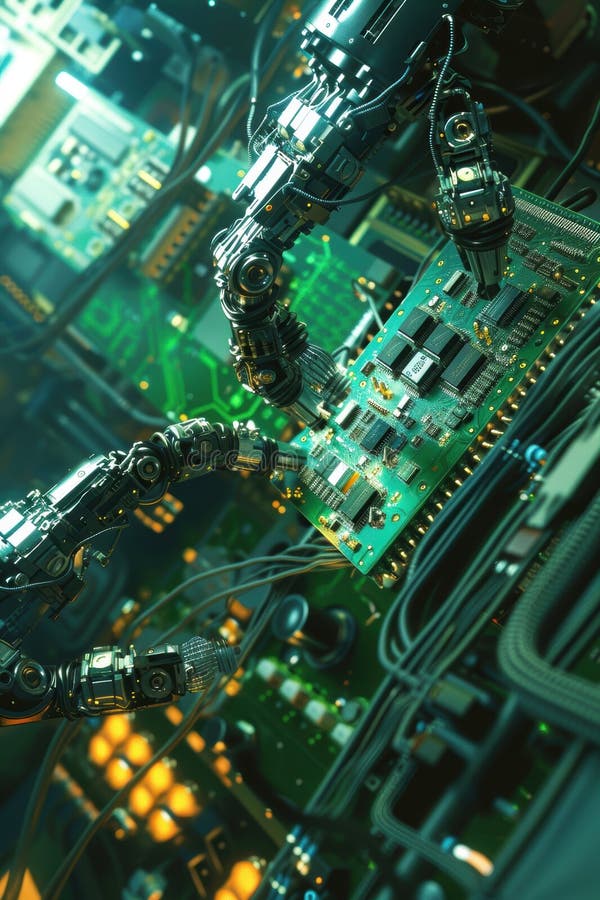 Robotic Arms Assembling Microchips in High-Tech Environment for ...