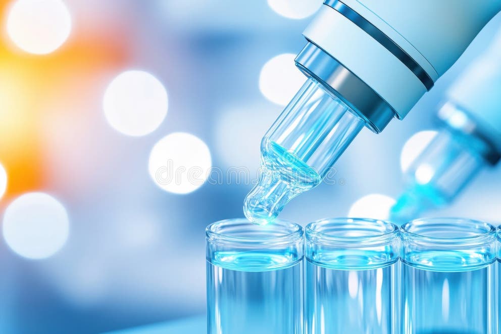 High-tech Pharmaceutical Lab with Robotic Arms Producing Peptide-based ...