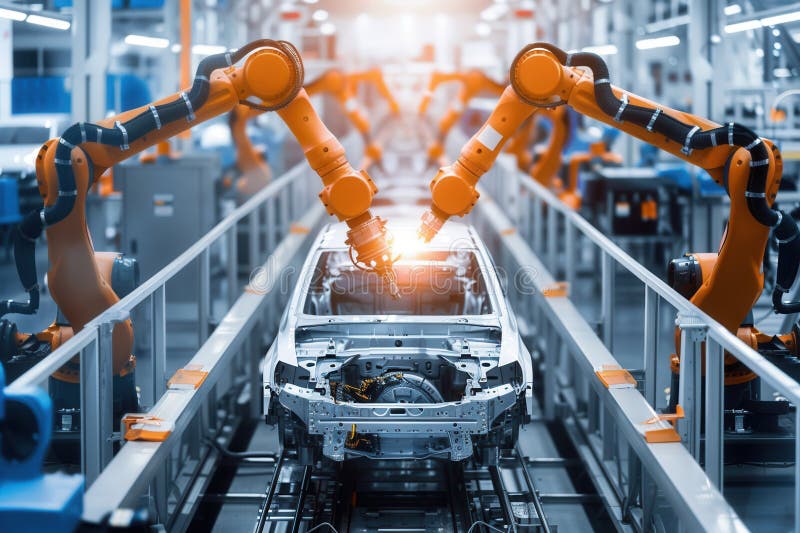 Robotic Arms Perform Intricate Tasks, Assembling Components on a Car ...